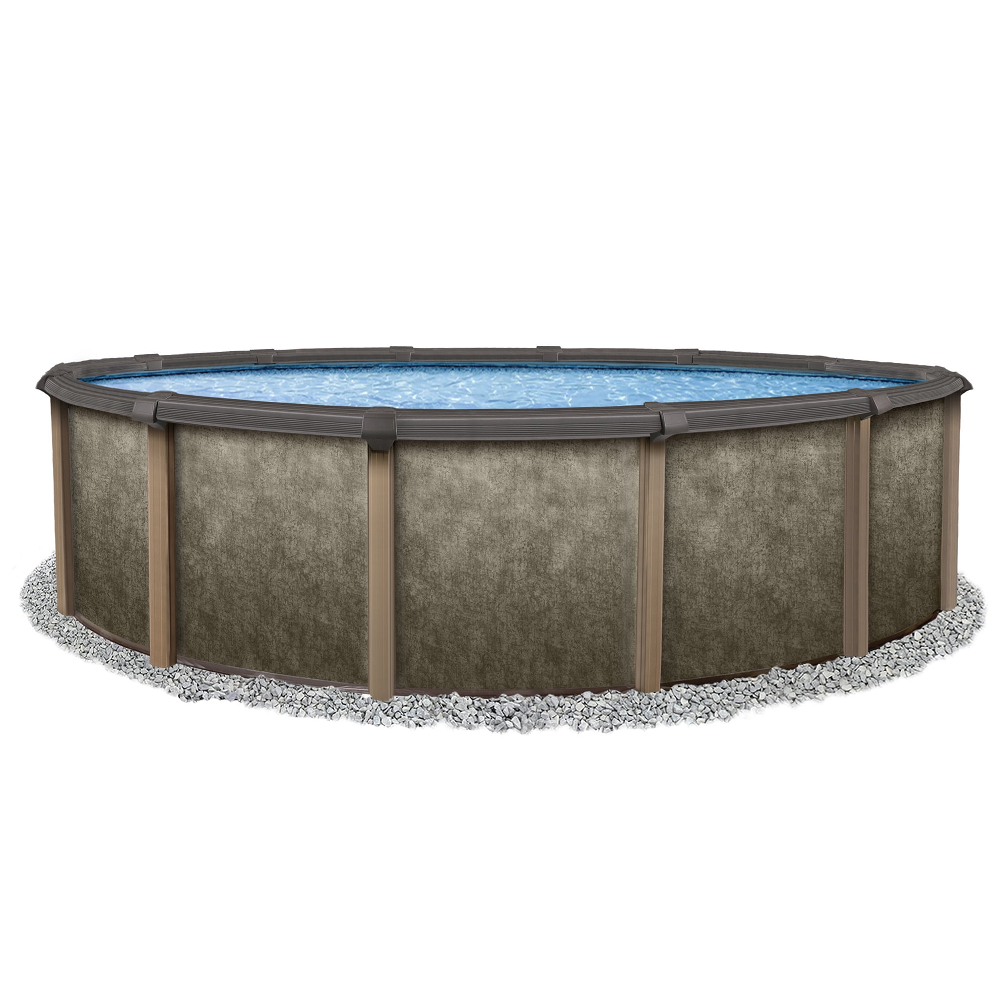 Blue Wave Riviera 24-ft Round 54-in Deep 8-in Top Rail Metal Wall ...