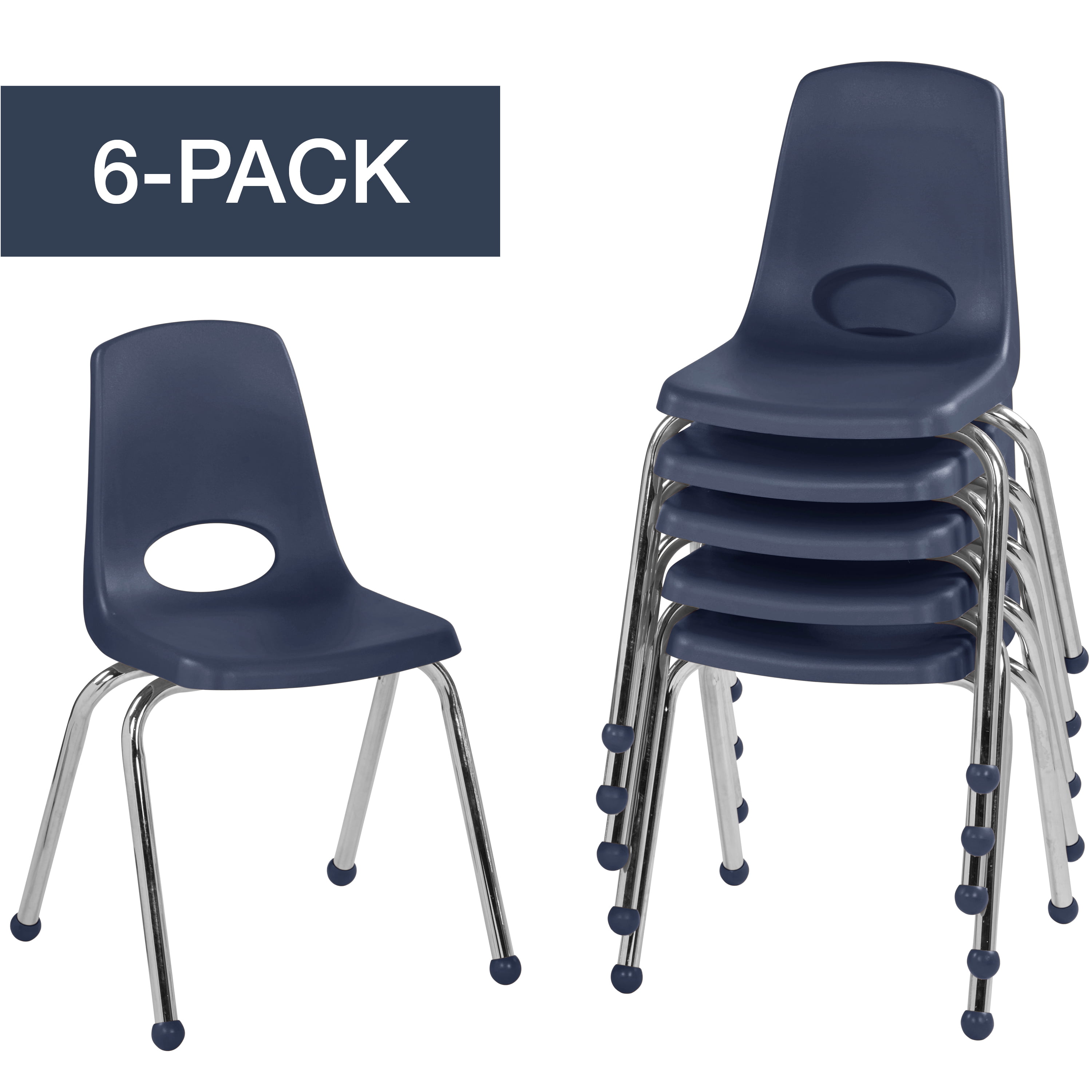ECR4Kids School Stack Chair Chrome Legs, Multiple Sizes/Colors/Types ...