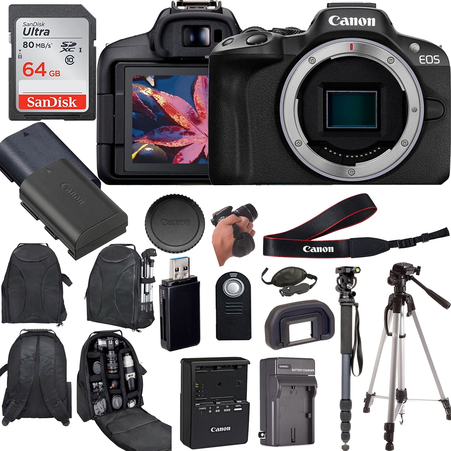 Canon EOS R50 4K Video Mirrorless Camera (Body Only) Enhanced with ...