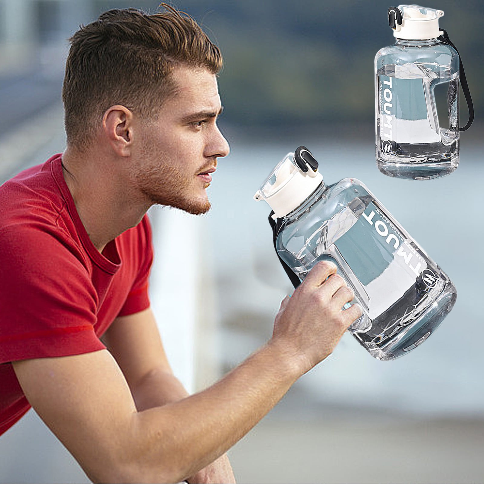 Click here for 32oz Large Water Bottle With Handle - Plastic Spor... prices