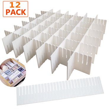 Vtopmart Adjustable Drawer Dividers, Plastic Drawers Separators for ...
