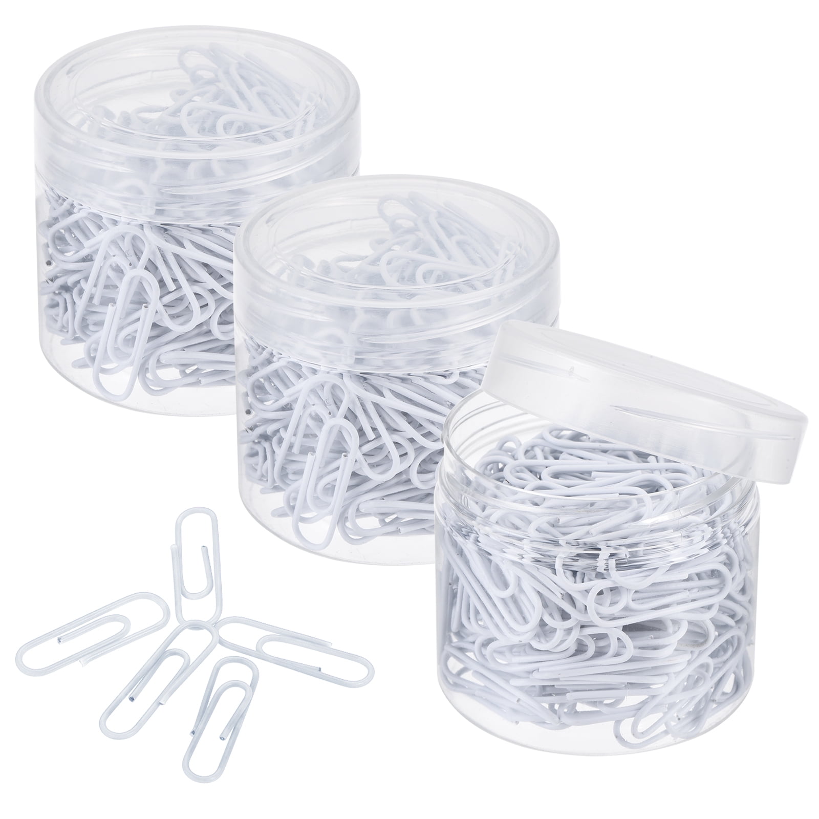 Uxcell Paper Clips 1.1 Inch Vinyl Coated with Box for Office Home White ...