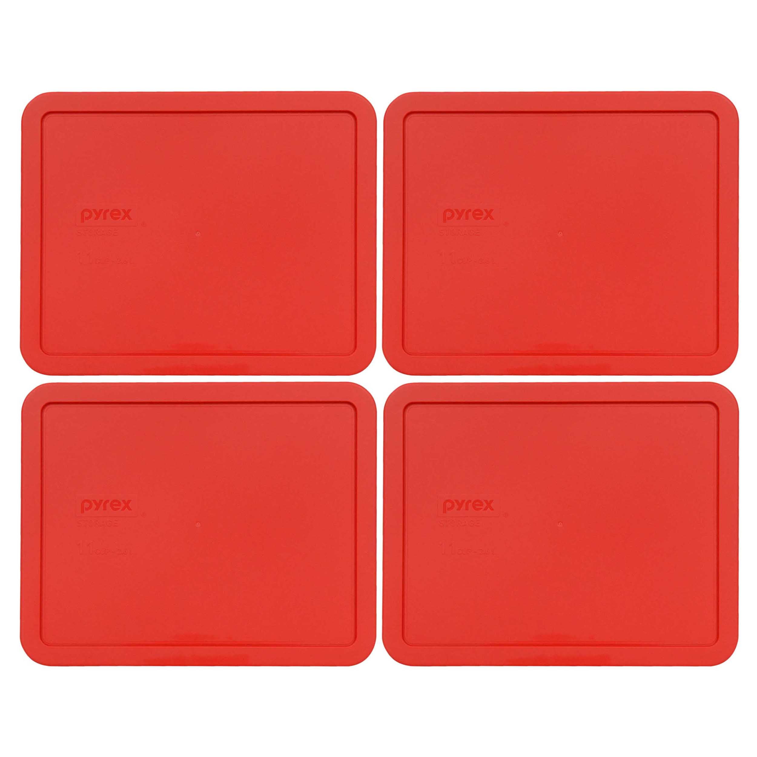 Pyrex 7212-PC Red Rectangle Food Storage Replacement Lid Cover (2-Pack ...