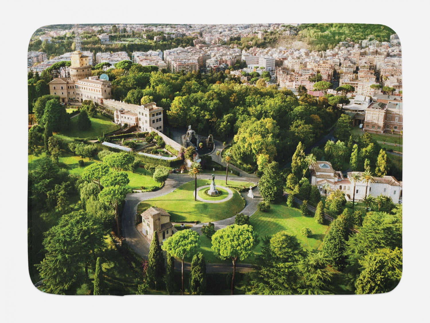 Italian Bath Mat, Vatican Gardens European Historic Landmark with ...