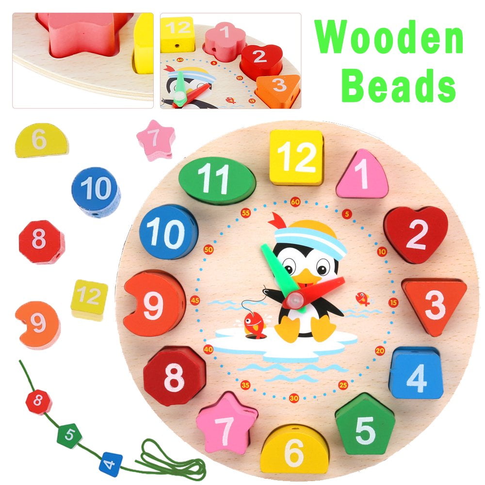 Click here for Ousitaid Wooden Shape Color Sorting Clock Toy  Ear... prices