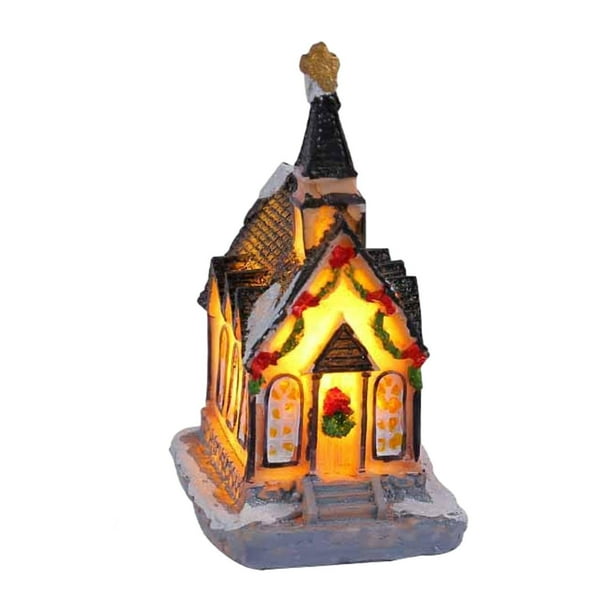Christmas Scene Lighted House Village Miniature Illuminated for Living ...