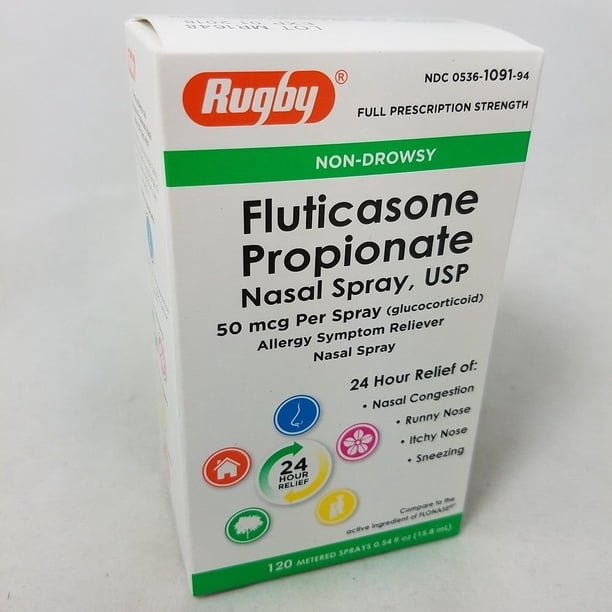 Rugby Fluticasone Propionate Nasal Spray, 50 mcg, 120 Sprays, 0.54 Fl ...