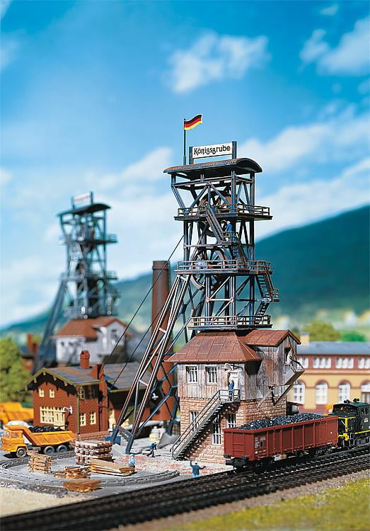 Faller N Scale Building/Structure Kit Coal/Stone/Iron Mine Head & Winch ...