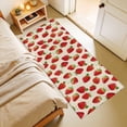 Farmhouse Strawberry Washable Area Rug 2 x 6 ft Red Berry Rustic ...