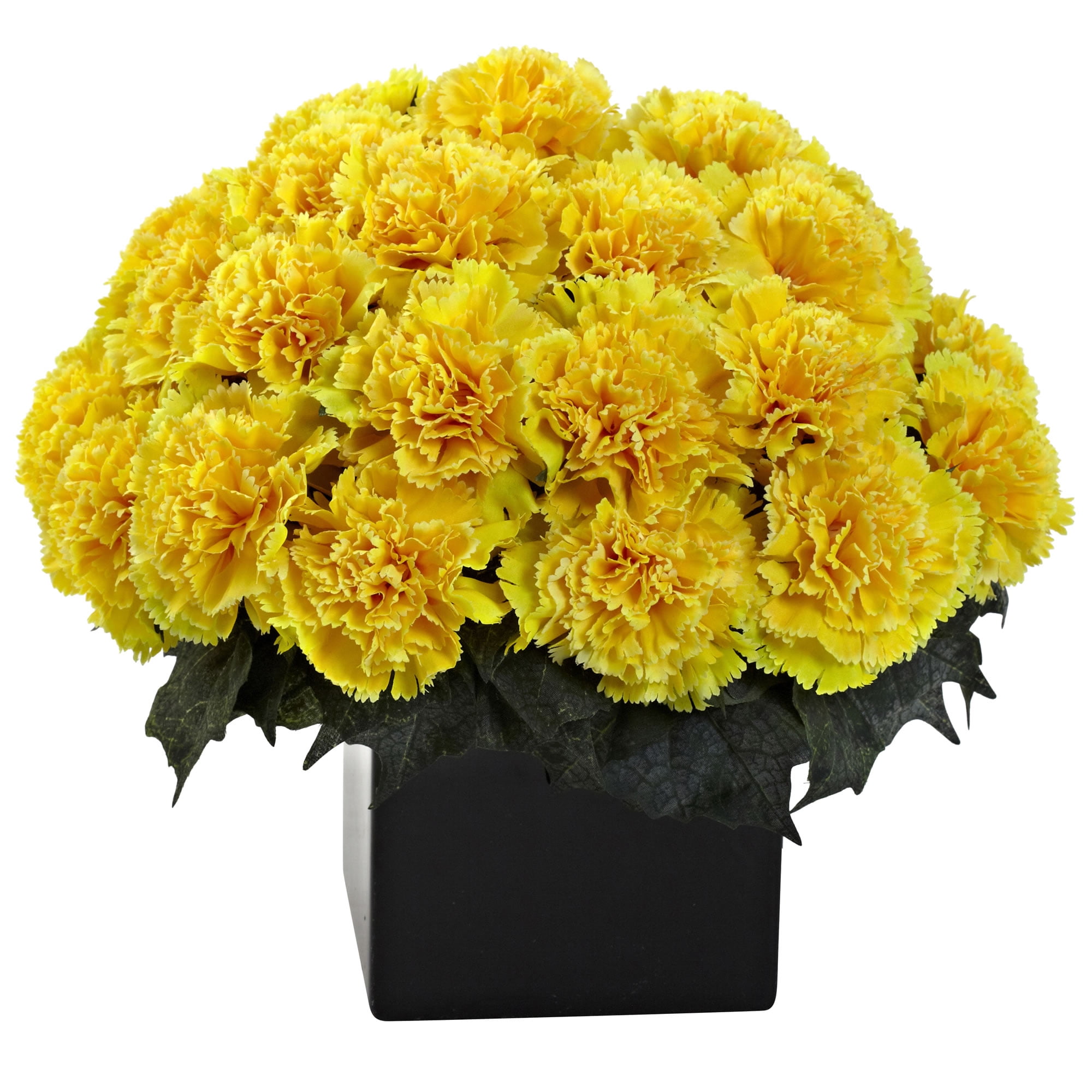 Nearly Natural Carnation Arrangement with Vase - Walmart.com