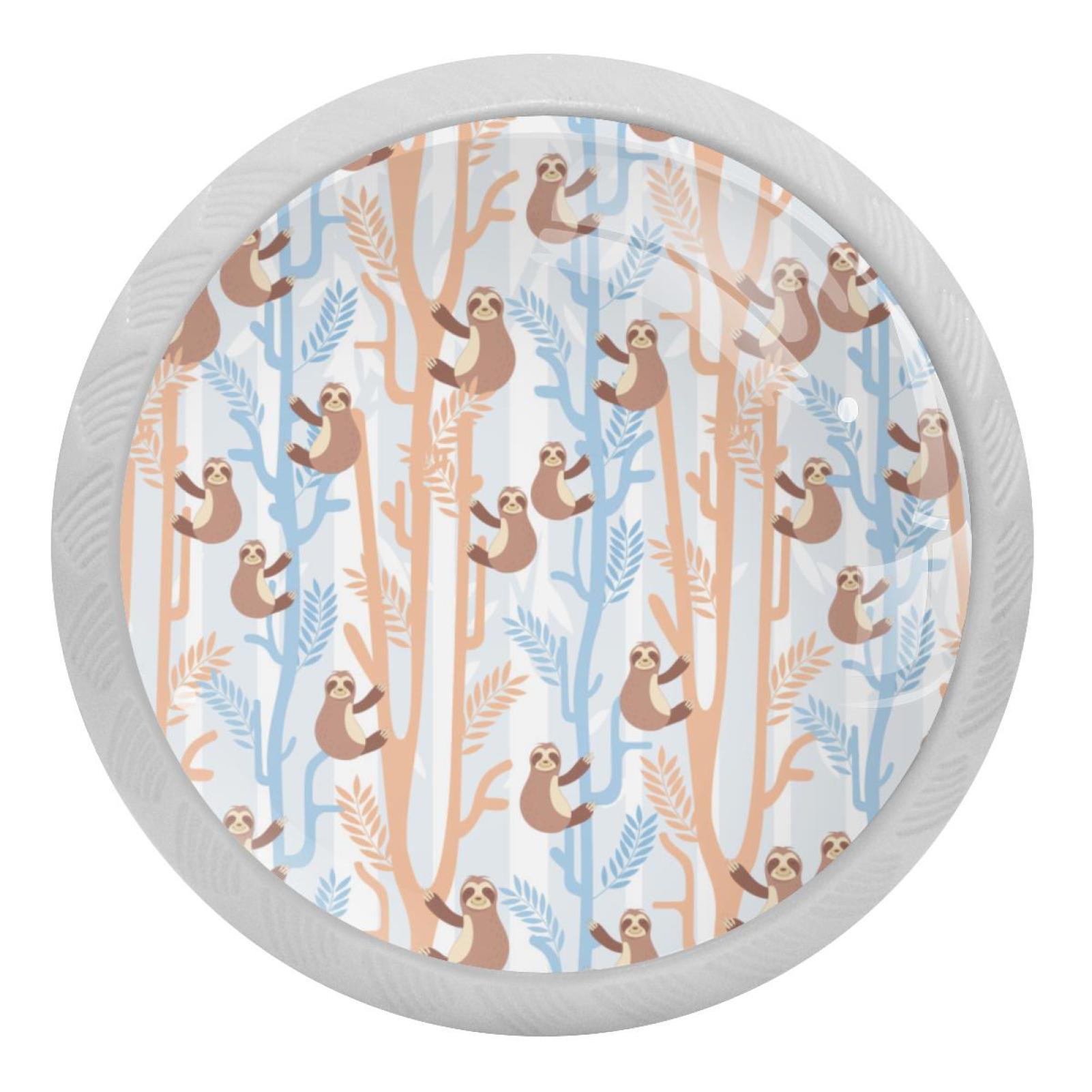 4PCS Round Sloth Cabinet Fluorescence Knob Glowing in the Dark ...