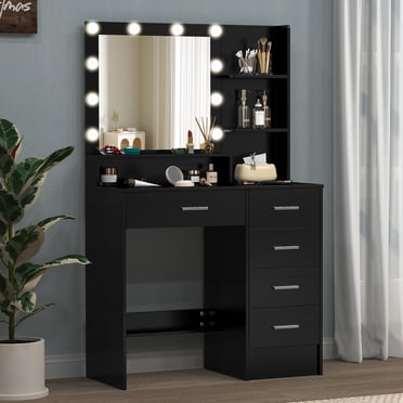 Ktaxon Makeup Vanity Table for Small Spaces, Vanity Table Set with ...