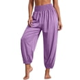 Bloomae Womens Loose Harem Pants Joggers Elastic High Waist Yoga ...