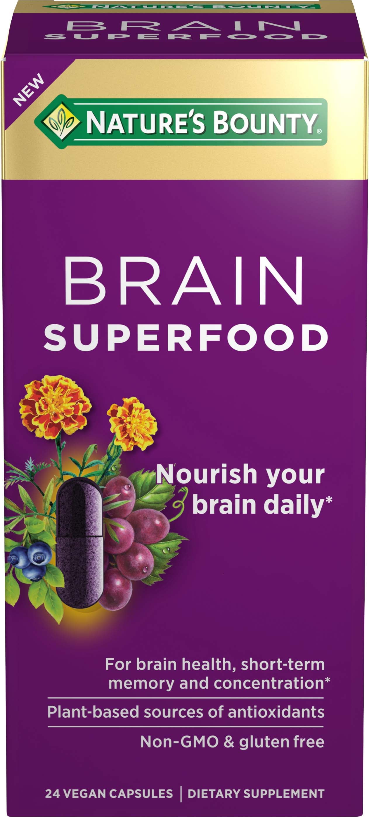Natures Bounty Brain Superfood Dietary Supplement 24 Count