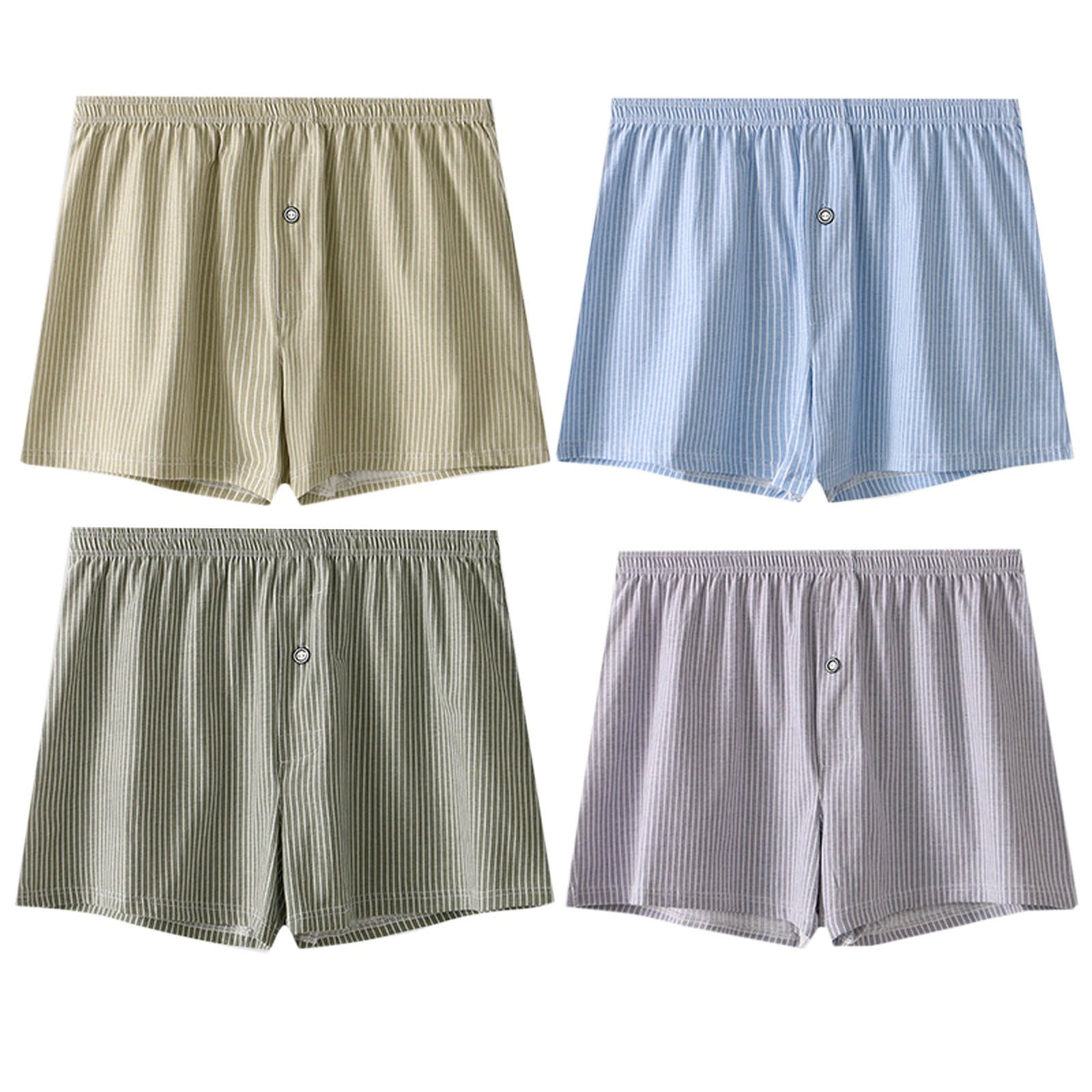 Click here for Posijego Mens Underwear Striped Cotton Boxer Short... prices