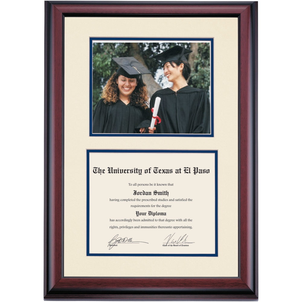 OCM Diploma and Photo Frame for University of Texas-El Paso UTEP, Ivory ...