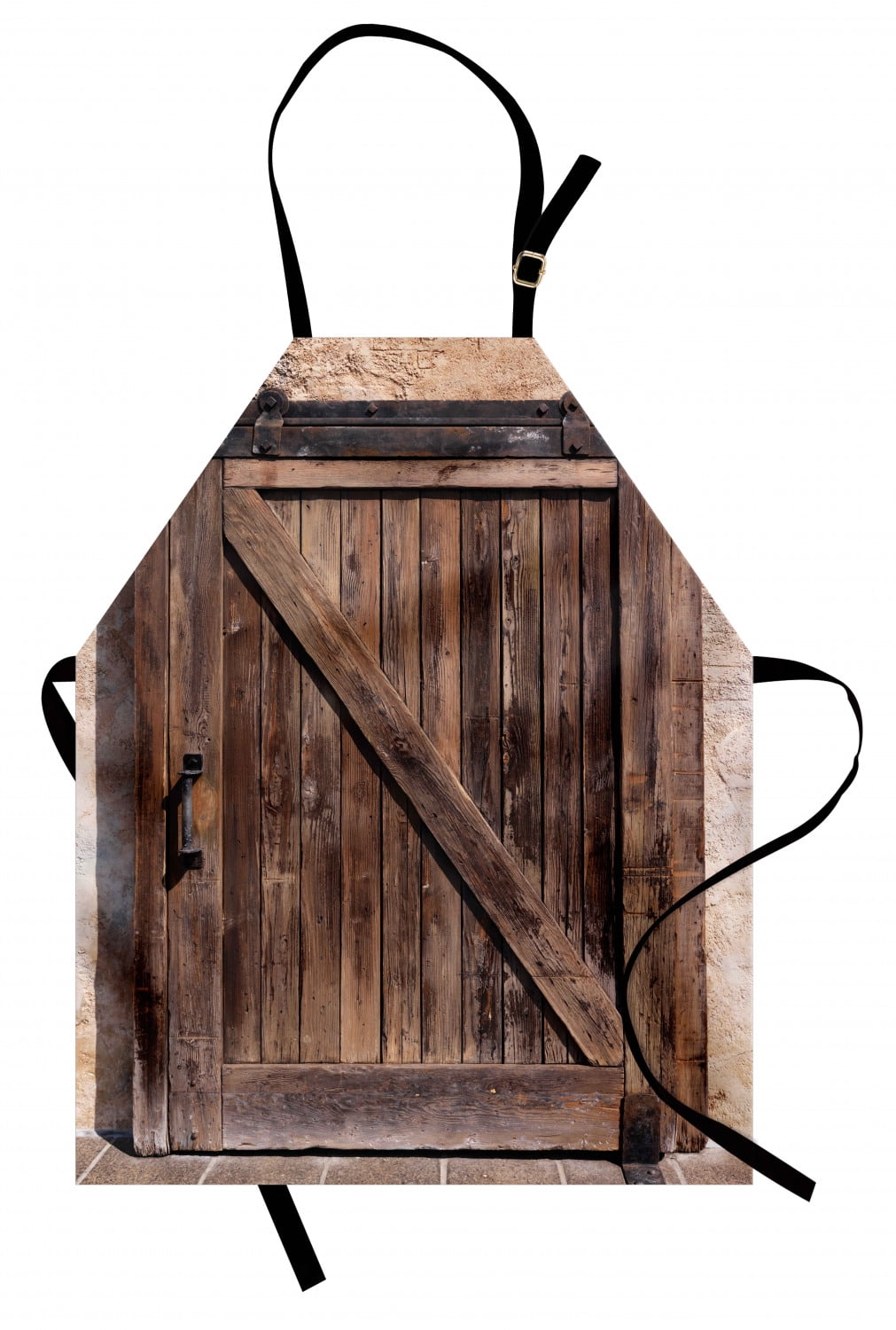 Rustic Apron Aged Wooden Sliding Barn Door with Vintage Texture ...
