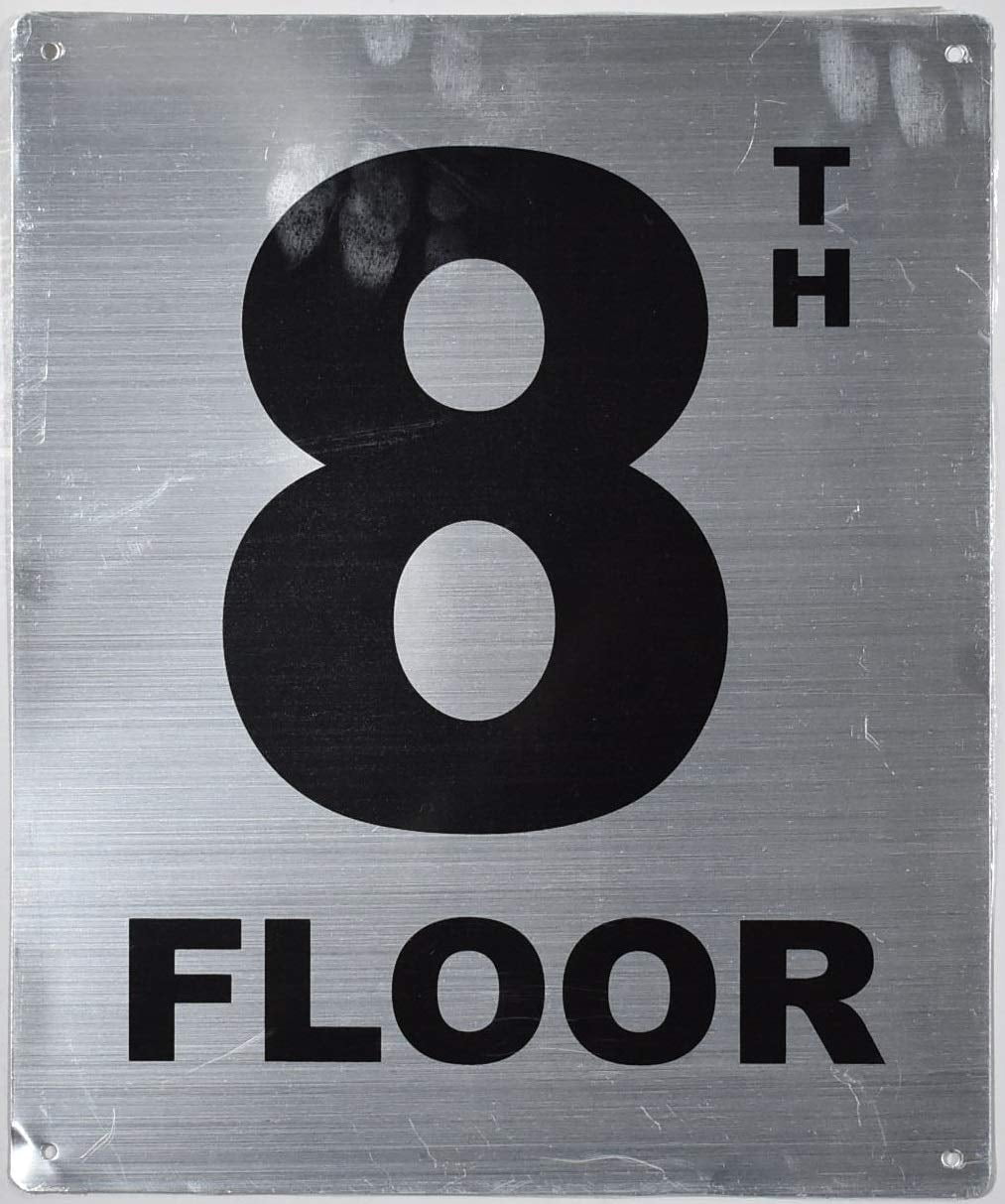 8TH Floor Sign (Silver, Rust Free Aluminium 10X12)-Monte Rosa LINE(ref ...