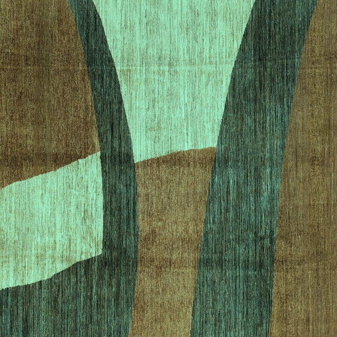 Ahgly Company Indoor Square Abstract Turquoise Blue Modern Area Rugs, 4 ...