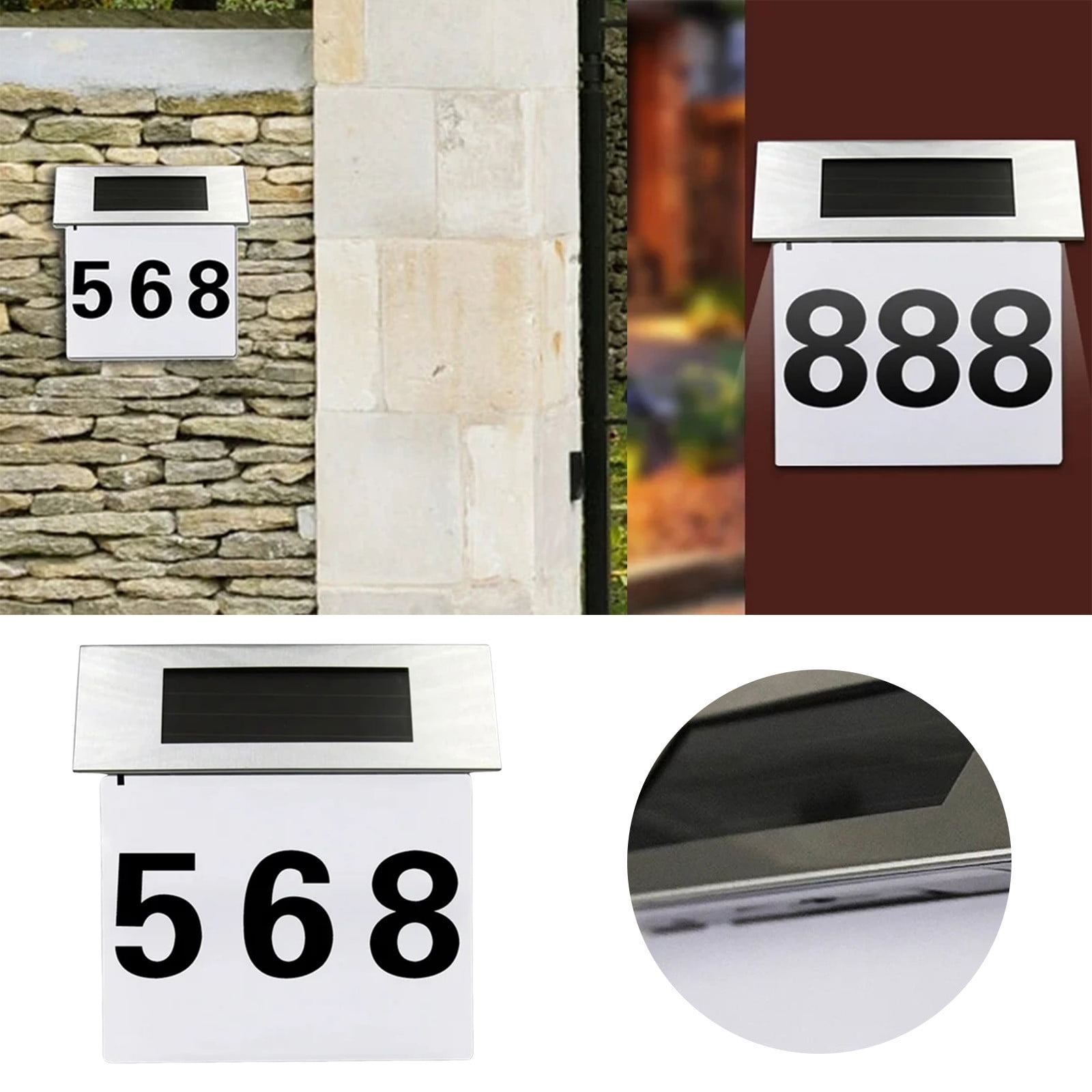 DHGDJ54G Solar Number Plaque Light Stainless Steel Solar Doorplate ...