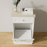 ELECWISH Wooden Kitchen Trash Can Cabinet, Freestanding Dustbin Holder ...