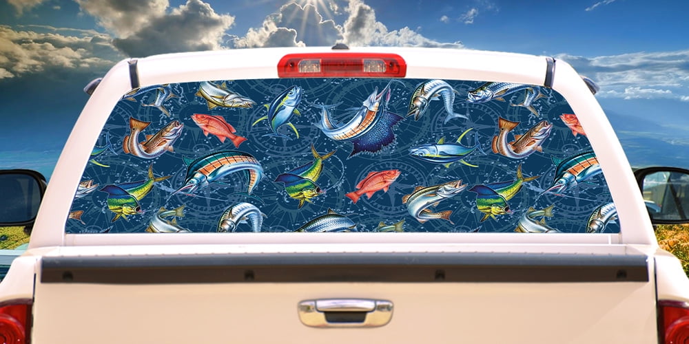 SignMission Bio Glare Rear Window Graphic truck view thru vinyl decal ...