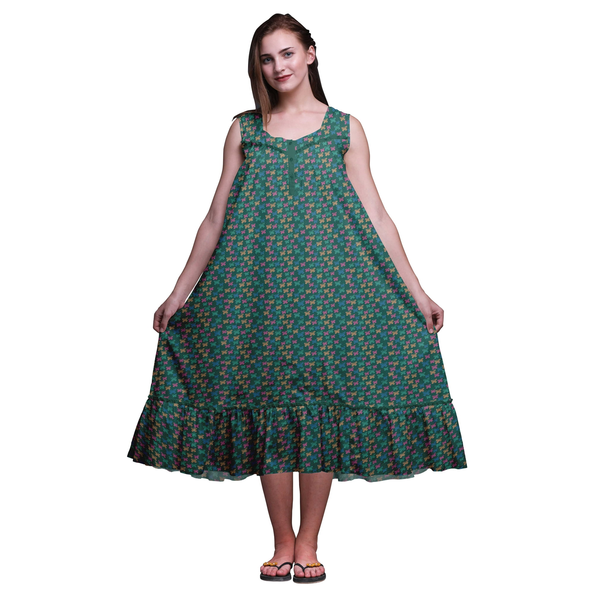 Click here for Bimba Dark Teal Green Butterfly Dot & Sleeveless N... prices