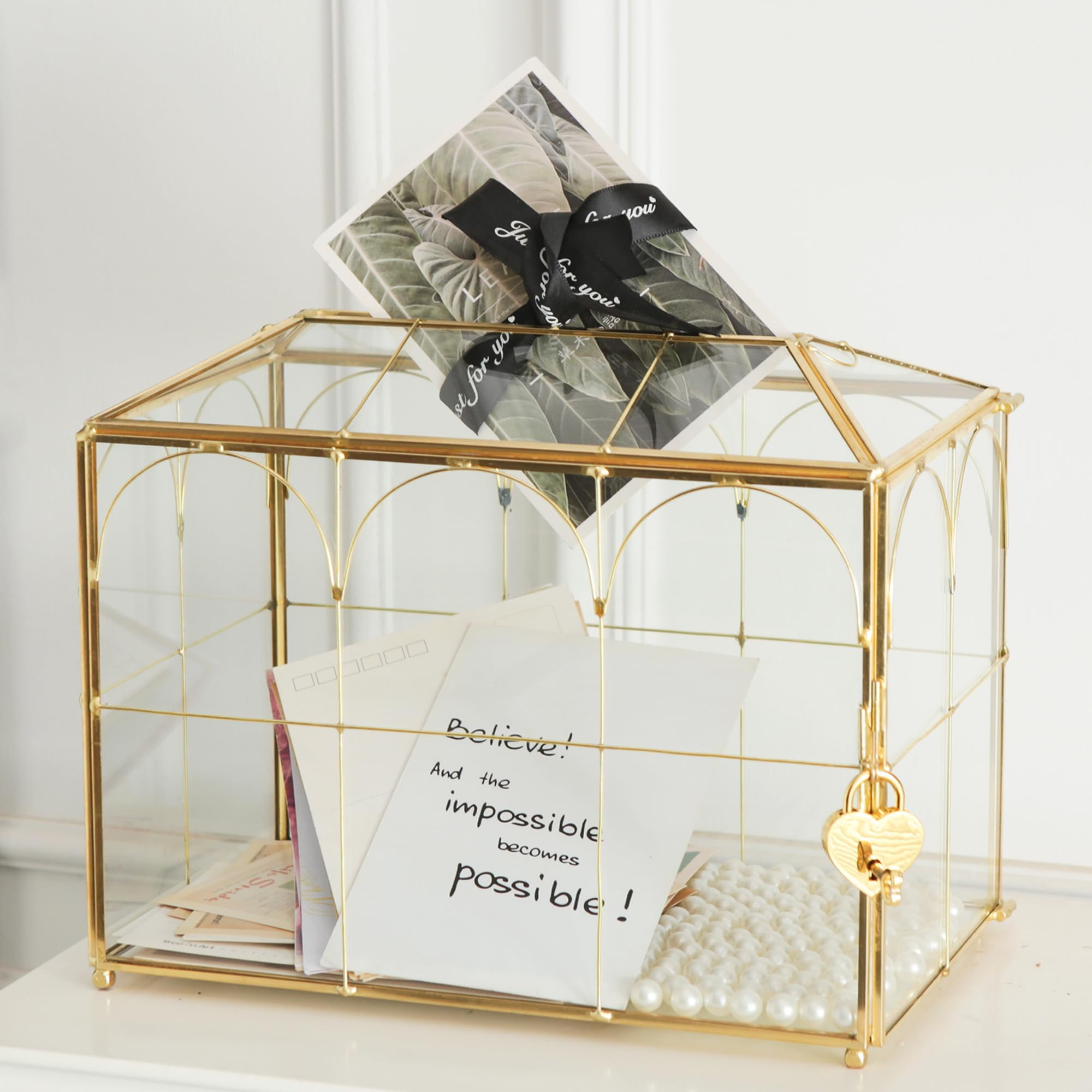 Click here for Giadun Glass Card Box With Slot  10.2 Inch Large G... prices