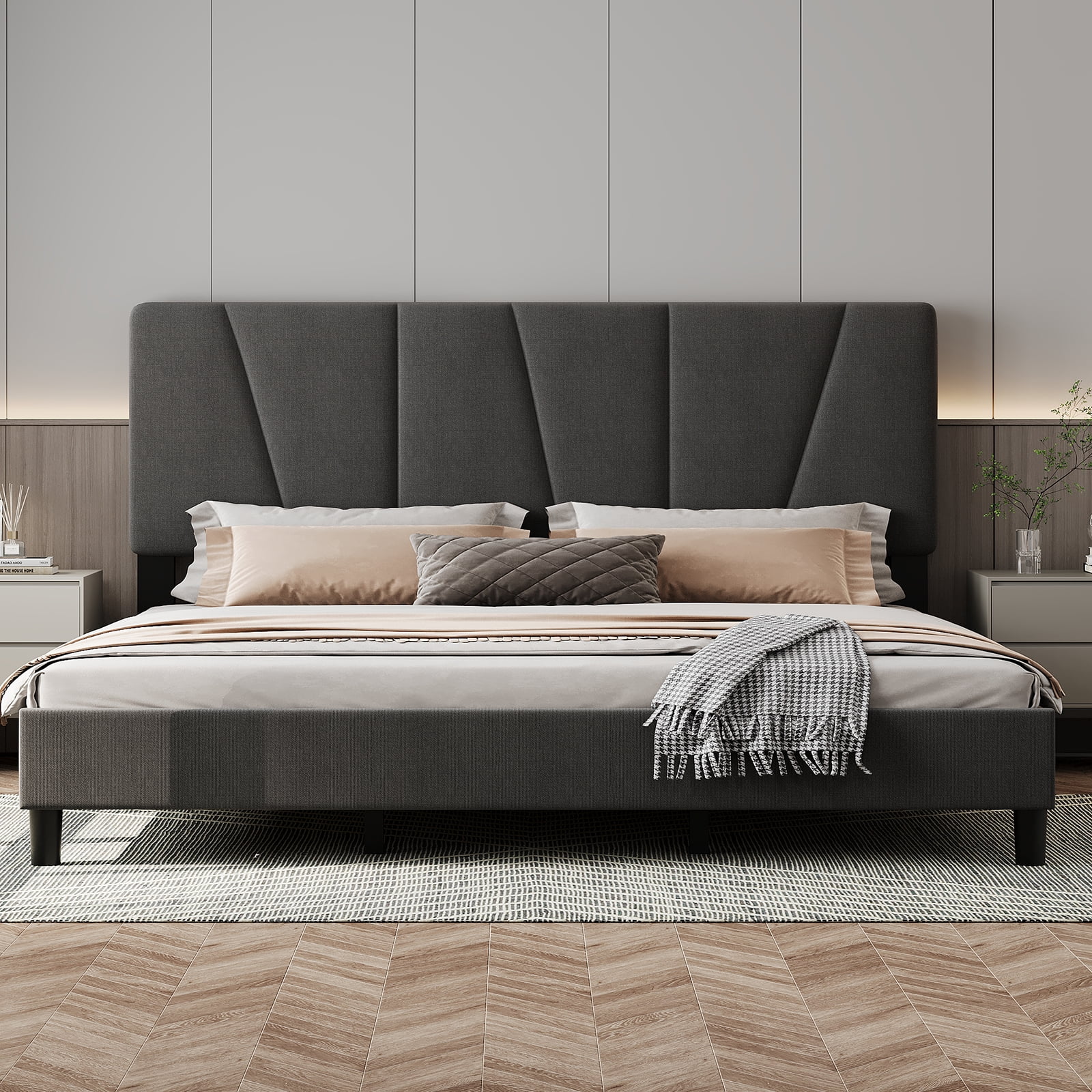 Click here for Bayuei Modern Upholstered Bed Frame  Linen Platfor... prices