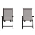 Emma + Oliver Set of Two Brown Folding Sling Style Patio Chairs for ...