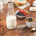 Kitchentoolz 32 Oz Round Glass Milk Bottle with Lids, Perfect Milk ...