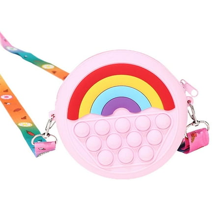 Kids Lovely Cartoon Unicorn Minnie Mouse Bag Poop Purse Bag Rainbow ...