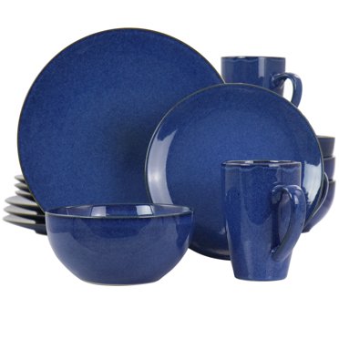 16-Piece Double Bowl Dinnerware Set, Cobalt - Walmart.com