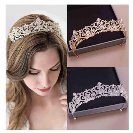 Wedding Crown Tiara Silver Crystal Crown for Women and Girls Queen ...