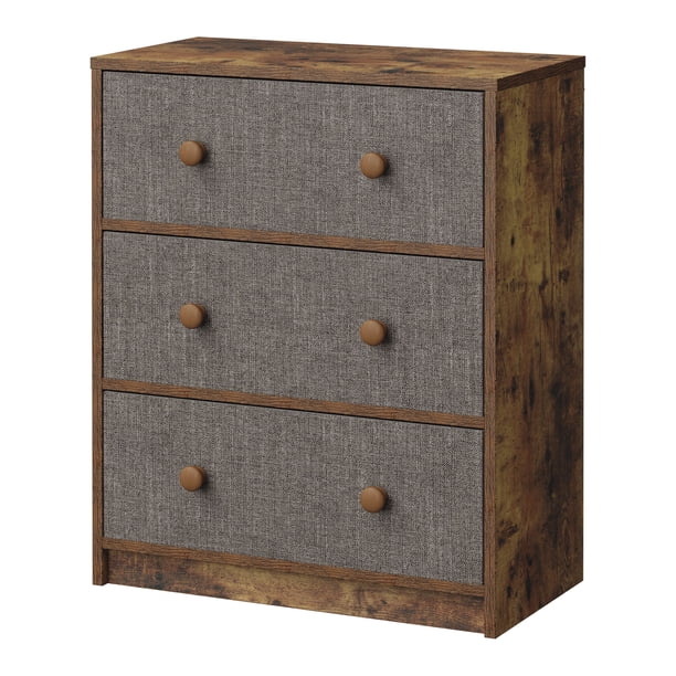 Cómoda de 3 Cajones para Hogar y Oficina, Estructura de Madera y ...