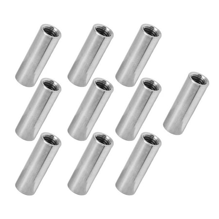 Coupling Nut, Round Connector Nut 304 Stainless Steel Industrial 10Pcs ...