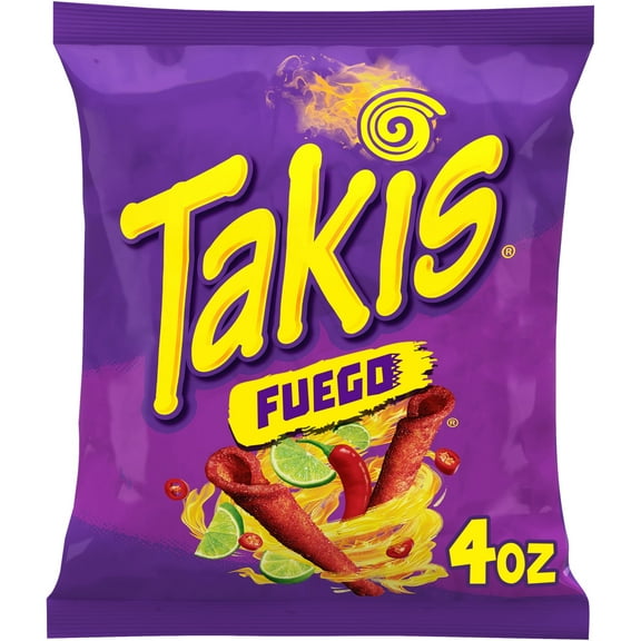 Takis Fuego 17 oz Fiesta Size Bag, Spicy Chili Pepper Lime Rolled ...
