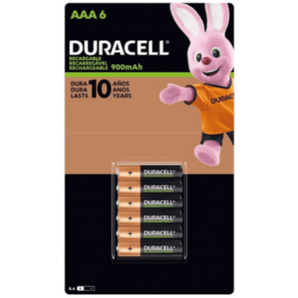 Pilas Recargables Duracell AAA, Paquete con 6pz | Bodega Aurrera en línea