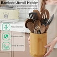 Wooden Utensil Holder, 360° Rotating Kitchen Utensil Holder for Counter ...