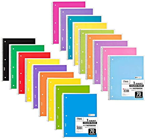 Norcom 1-Subject College Ruled Writing Notebook(Color Varies) -70 ...