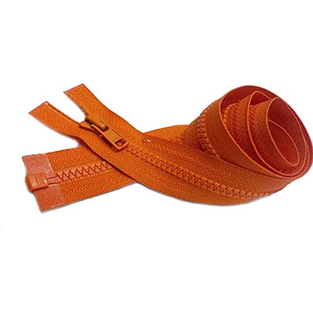 YKK #3 Molded Vislon Orange Jacket Lightweight Separating Zipper ...