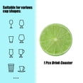 1 Pcs Coffee Cup Coasters for Drinks, Bright Green Sliced Lemon Round ...