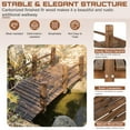 HOMEDIARY Fir Wood Garden Bridge, Outdoor Stained Finish Arc Footbridge ...