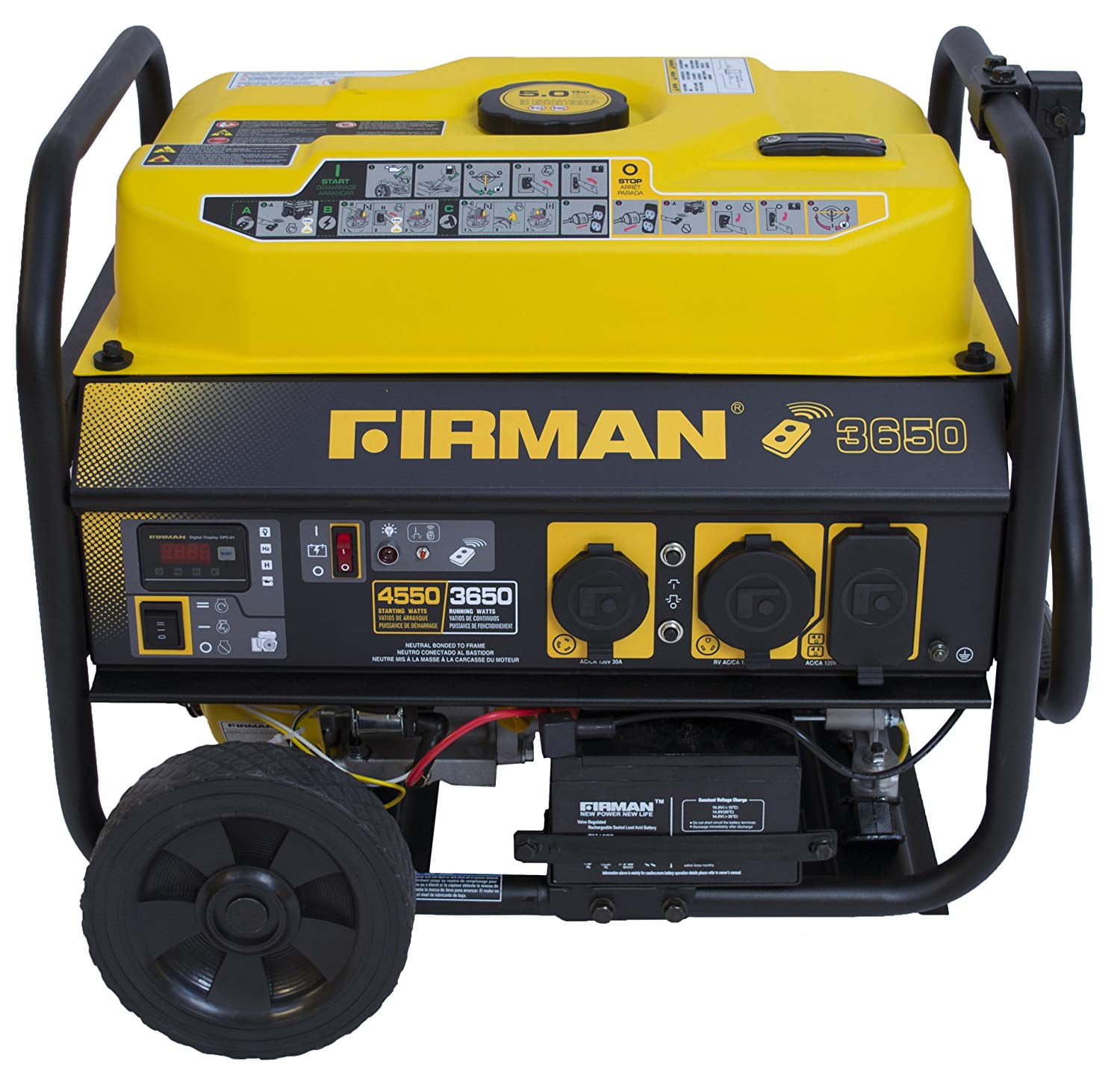 Refurbished Firman P03608 4550/3650 Watt Remote Start Gas Portable ...