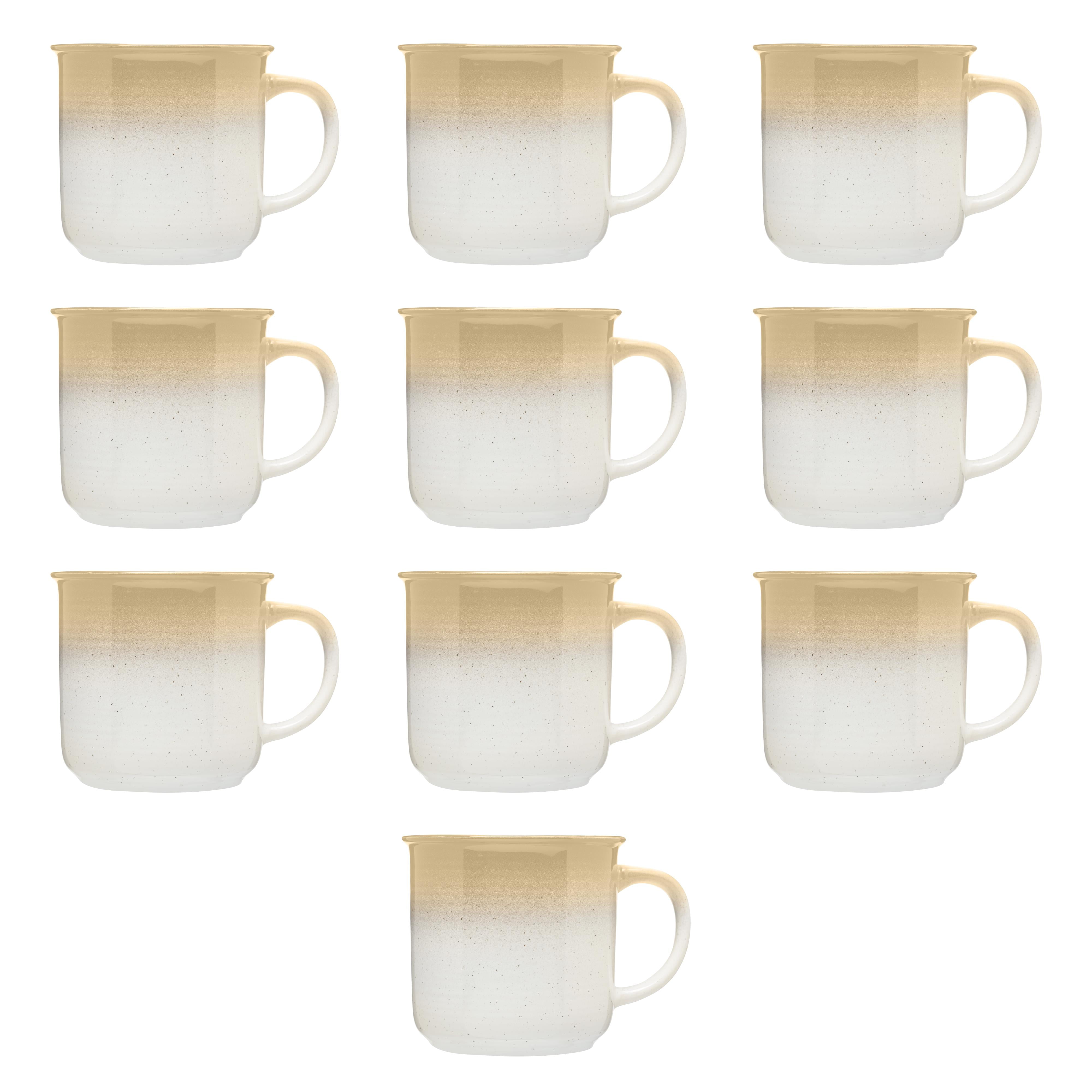 Speckled Bistro Coffee Mugs 14 oz. Set of 10, Bulk Pack - Ceramic ...