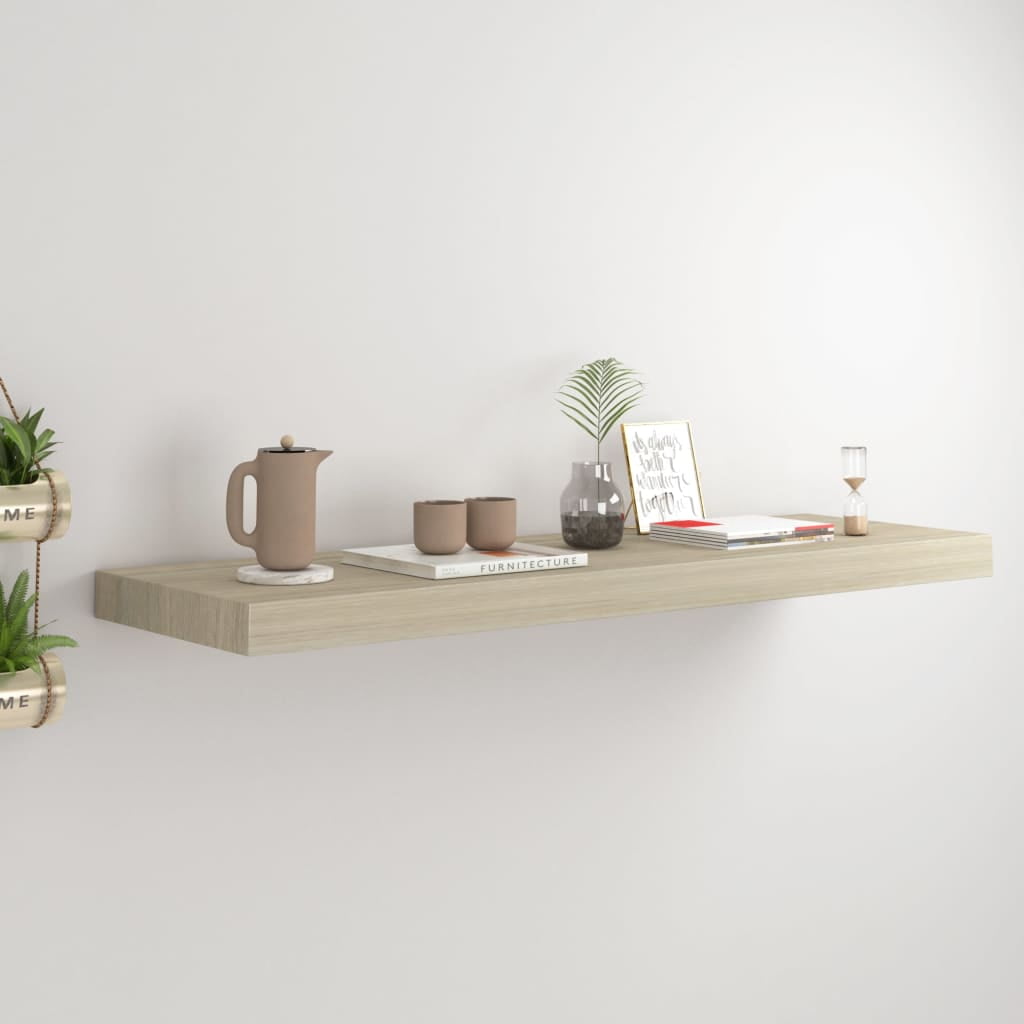 Long Wall Shelves Charmma Floating Shelves Oak 31.5"x9.3"x1.5" MDF ...