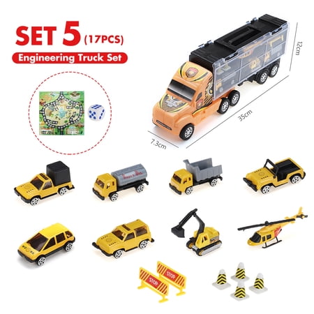 Kids Transport Car Toy Container Truck Carrier Kids Mini Toy Cars Set ...