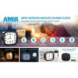 AMIR Silent Alarm Clock, Glow in the Dark Clock with Snooze, Nightlight ...
