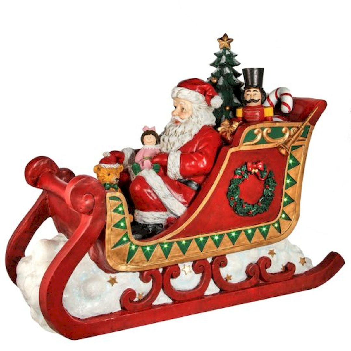 Led Lit Santa In Sleigh Outdoor Statue - Walmart.com