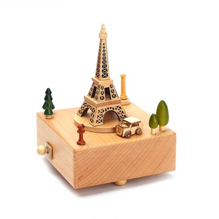 pitrice Wooden Wind Up Musical Box for Girls Women Kids Toy Desktop ...